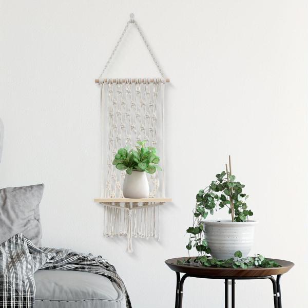 説明:[素材]: 壁掛け棚は高品質の綿ロープと木材で作られており.家の装飾として壁に掛けることができます. [ボヘミアンデザイン]: 壁掛けボヘミアンシェルフはボヘミアンデザインを採用しており.人々にシンプルな感覚を与え.室内に良い雰囲気を...