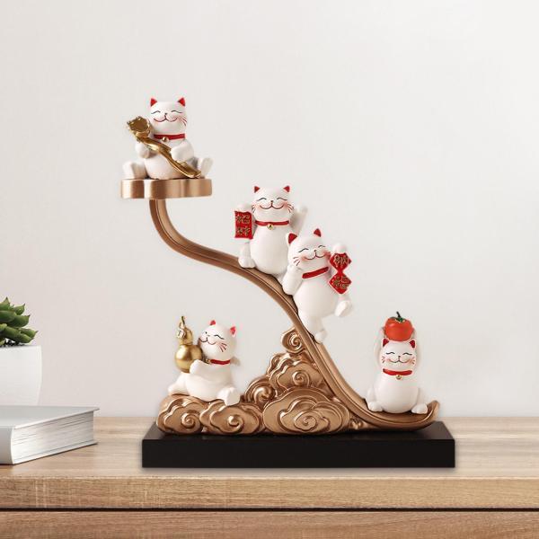 説明:[歓迎の招福猫像]: この美しく作られた五福招福猫像は.リビングルーム.ソファーやテレビ台の隣に飾るのに最適です.お手入れが簡単で.空間に優雅さを添えます. [プレミアムで信頼性]: 招き猫の彫刻は樹脂素材で作られており.これは今日最...