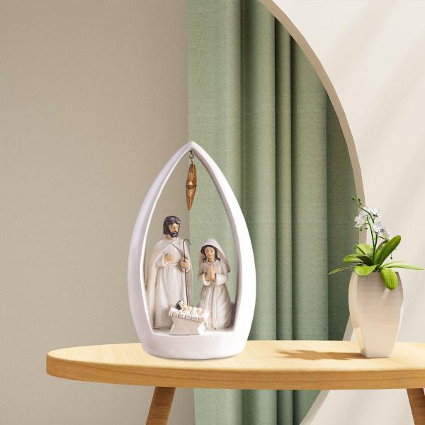 説明:[丈夫な素材]: イエス誕生デコレーションは樹脂素材で作られており.品質が信頼でき.丈夫で頑丈です. [ホームデコレーション]: キリスト降誕のシーンのフィギュアは.パーティー.ホームデコレーション.ホリデーデコレーション.宗教的な装...