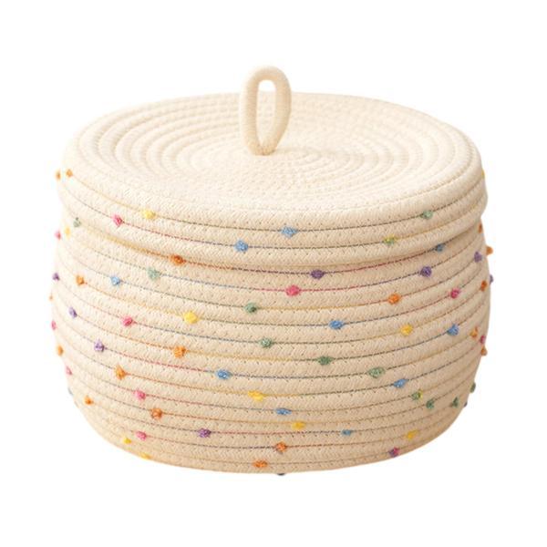 説明:[コットンロープ素材]: 編み込み収納バスケットはコットンロープで編まれており.あらゆるアイテムを収納するのに日常使いに適しています. [多機能収納]: 丸型コットンロープ収納バスケットは.本.雑誌.リモコンなどの収納に適しています....