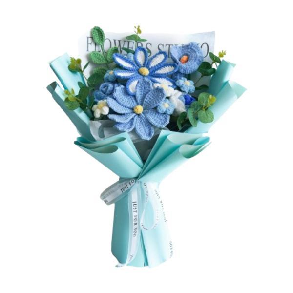 説明:[ハンドメイドニット]完成したハンドメイドニットかぎ針編みの花は.プロの職人の手で丁寧に編み込まれて作られています. [素材]手作りのラップニットフラワーブーケは.かぎ針編みの糸で作られており.柔らかく耐摩耗性のある素材です. [サイ...