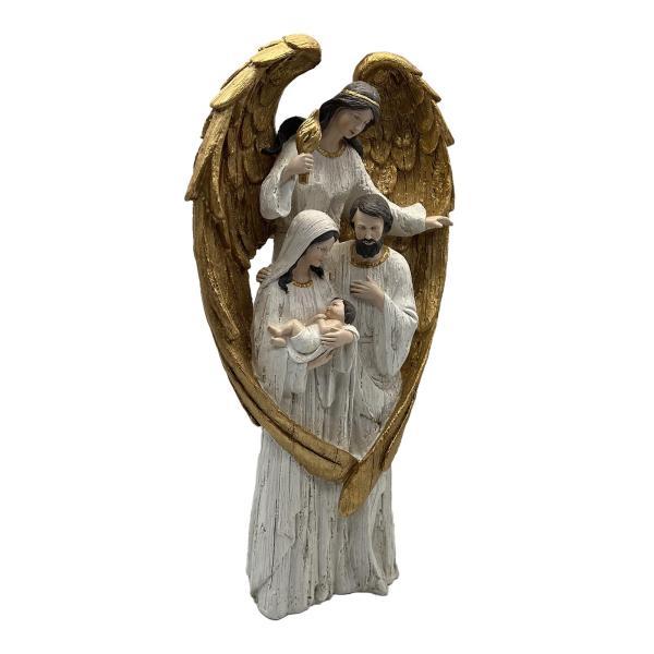 説明:[ユニークなデザイン]: 繊細な守護天使と聖家族の置物.細かいディテールと細工が施されており.素敵なテーブルセンターピースです[クリスマスの置物]: ヨセフとマリアと子供カトリックとキリスト教のイエスの宗教像は.クリスマスの装飾に加え...