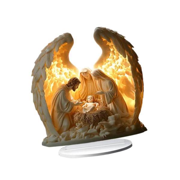 説明:[優れた職人技]: きれいなエッジのバリフリー仕上げが特徴のこのアクリル彫刻は.滑らかな表面とエレガントな外観を保証し.理想的な職人技を示しています[多用途]ホームデコレーション]: クリスマスのキリスト降誕のセンスは.リビングルーム...