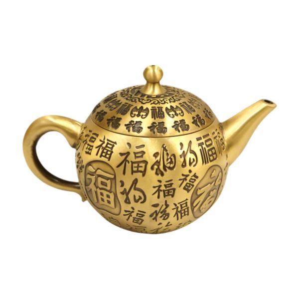 説明:[真鍮素材]中国のフー文字の彫刻が施された小さなティーポットオーナメントは高品質の真鍮で作られており.頑丈な構造でお手入れが簡単です[装飾オーナメント]丸い蓋付きの小さな真鍮の伝統的な中国のティーポットは.自宅やテーブルの装飾に最適で...