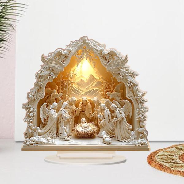 説明:[プレミアムアクリル素材]: このクリスマスキリスト降誕シーンの卓上装飾はアクリルで作られており.防水性.軽量性.耐摩耗性に優れています.長期使用を保証しながら.洗練されたモダンな外観を提供します[ユニークな2Dデザイン]: クリスマ...