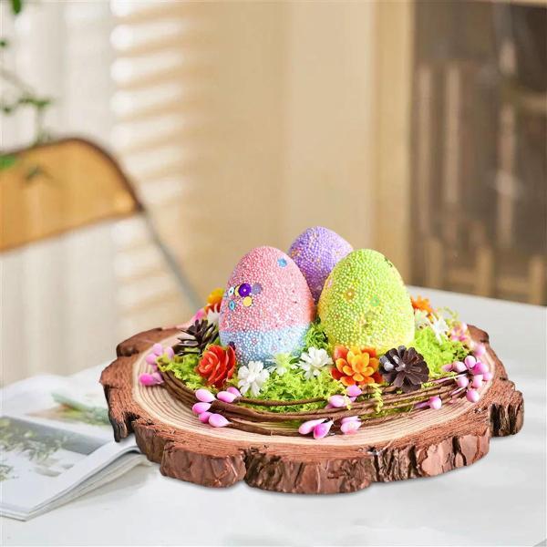 説明:  Creative Bird Nest and Easter Egg Shape .フォーム.およびPP.軽いテクスチャーと長期的な配置に適した環境の美し[イースターデコレーション]:彫刻はイースター向けに特別に設計されており.お祝...