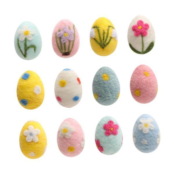 説明:[クラシックイースターエッグ]: フェルトイースターエッグの装飾.明るく鮮やかな色.イースターの雰囲気にマッチし.お祭りの喜びを加えます. [多用途の装飾]: フェルトの卵の飾りは.デスクトップの飾り.DIYの手作り装飾に使用でき.自...