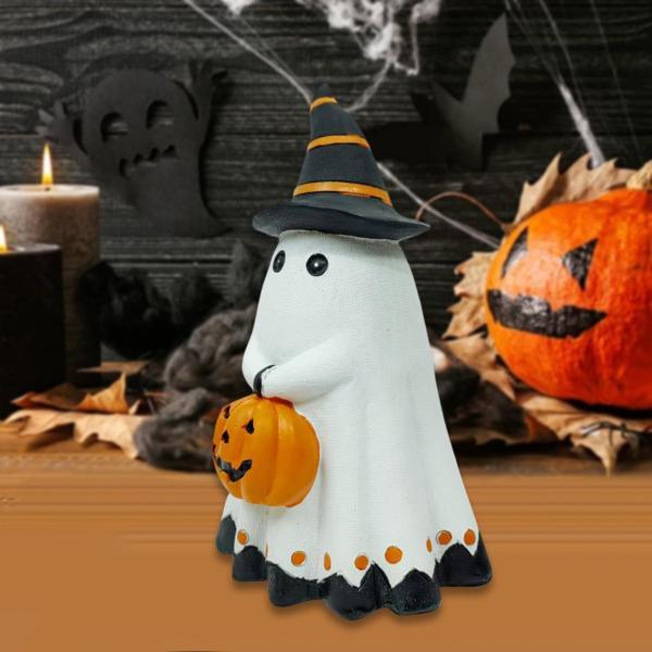 説明:[魅力的なハロウィンデザイン]: このハロウィンをテーマにした像は.魔女の帽子とカボチャが付いた愛らしいゴーストデザインが特徴で.ハロウィンの装飾にクリエイティブで素敵なアクセントを加えます. [高品質素材]: 高品質の樹脂で作られた...