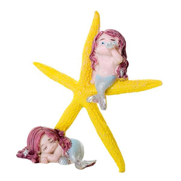 説明:[地中海風の装飾]: 遊び心のある人魚と明るいヒトデが特徴のユニークなデザインの樹脂製ヒトデ人魚の置物.水槽の装飾に最適で.どんな空間にも海岸の魅力を加えるのに最適です. [万能な装飾アクセント]: ヒトデ型の人魚像は.リビングルーム...