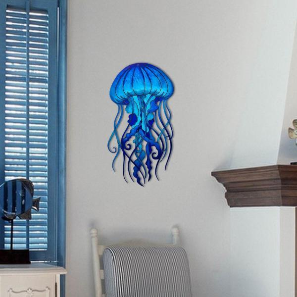 説明:[金属製クラゲの壁飾り]: 海のクラゲの壁飾りでご自宅に美しい色彩を添え.どんなお部屋にも活気と活気を与えるようデザインされています. [素材]: ビーチオーシャンクラゲウォールアートホームハンギングデコレーションは金属素材で作られて...