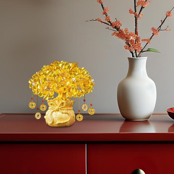 説明: [伝統的なデザイン]: 伝統的な中国の金のなる木の像は.東洋の美学的なデザインに満ちており.細かい彫刻.創造的な [プレミアム素材]: ゴージャスなマネーツリーオーナメントは樹脂素材で作られており.細かい質感で繊細で丈夫です. [デ...