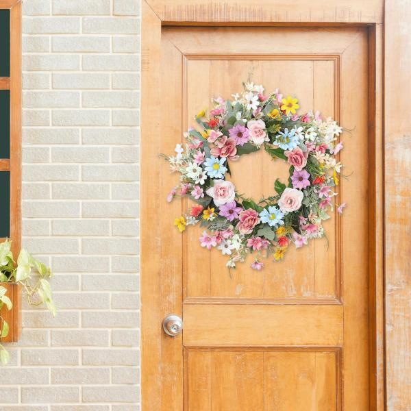 説明:[素材]: プラスチックとシルクの花で作られたこのデイジーリースは.メンテナンスや水やりを必要とせず.長期間の美しさを保証します. [便利なサイズ]: 直径17.72インチのこの装飾的な春のリースは.ご自宅やイベントスペースの好きな場...