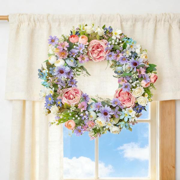 説明:[素材]高級PP素材で作られたこの造花リースは.しおれたり抜け落ちたりすることがなく.最小限のケアで鮮やかな外観を維持するように設計されています. [手作りの優雅さ]丸い形で熟練の職人が手作りしたこのリースは.生き生きとしたバラとアジ...