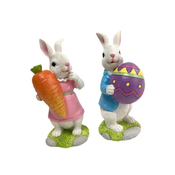 説明: [クリエイティブなデザイン]: イースターエッグのアクセントが付いた愛らしいウサギの置物は.庭や庭.家の装飾に遊び心と華やかさをもたらします. [プレミアム素材]: 高品質の樹脂で作られており.耐久性があり.美しさが長持ちします.屋...