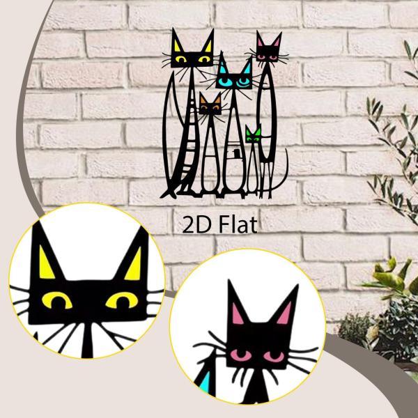 説明: [ユニークなデザイン]: この猫の壁アート装飾には.生き生きとした遊び心のあるディテールを備えた5匹の鮮やかな猫が描かれており.北欧の気まぐれな雰囲気であらゆる空間を瞬時に明るくします. [素材]: 丈夫な鉄製のこのミッドセンチュリ...