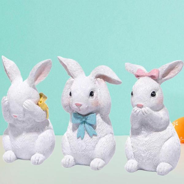 説明: [耐久性]: 高品質の樹脂で作られたこのイースターの白いウサギの像は耐摩耗性に優れており.長年お楽しみいただけます.サイズは7cm×7.5cm×11cm(2.76インチ×2.95インチ×4.33インチ)です. [本物そっくり]: 鮮...