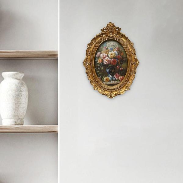 説明: [プレミアム素材]: この楕円形のフォトフレームは.高級樹脂素材で作られており.ヨーロピアンヴィンテージスタイルで.装飾的で繊細.長期間の使用を保証します. [簡単設置]: 5 x 7インチのフォトフレームは.壁に取り付けたり.卓上...