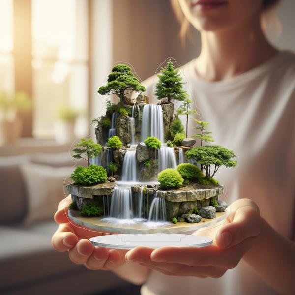 説明: [ホームデコレーション]: 2Dアクリル製デスクトップオーナメントは.面白くてクリエイティブで.家の装飾に最適で.生活にエネルギーと楽しさを加えます. [プレミアム素材]:卓上噴水装飾は高品質のアクリル素材で作られており.防水性.軽...