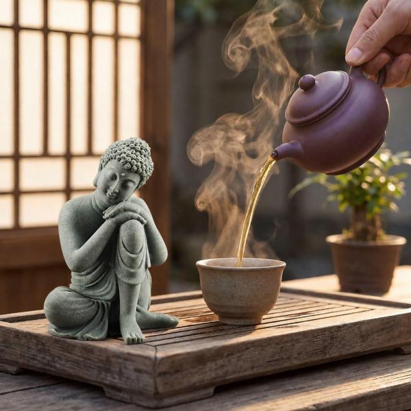 説明: [デザイン]新中国の美意識にインスパイアされたこの仏像は.あらゆる生活空間に静寂と精神的な安らぎをもたらします. [プレミアム素材]耐久性.独特の質感.そして優雅な外観を保証する緑色の砂岩から作られています [コンパクト]この装飾的...