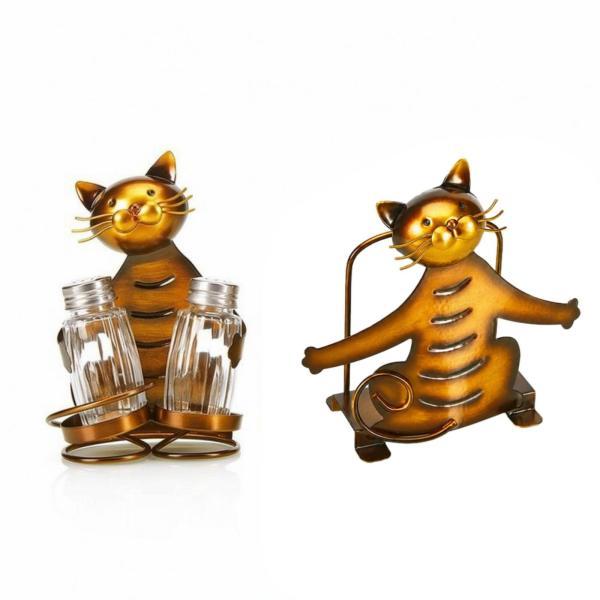 説明: [魅力的なデザイン]: 猫のナプキンホルダーとペッパーシェーカーは.丸い耳.ひげ.巻いた尻尾を持つ愛らしい猫の形をしたシルエットが特徴で.猫好きの家庭の装飾品として最適です. [機能性]: 小さな必需品をきちんと整理して収納できる多...
