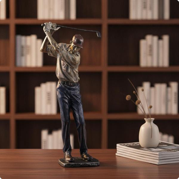 【製品概要】: スの瞬間を捉えた動感感あふれるスポーツフィギュアで、お部屋に洗練されたスポーツのエッセンスをプラスします。【デザイン】: 細部までこだわり抜かれたスポーツァー人形は、スポーツクラブを構えるダイなポーズと、美しいメタリック調の...