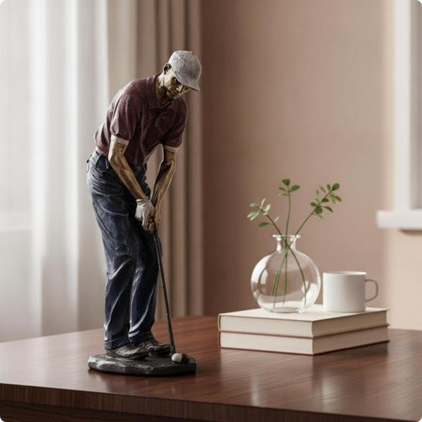 【製品概要】: スの瞬間を捉えた動感感あふれるスポーツフィギュアで、お部屋に洗練されたスポーツのエッセンスをプラスします。【デザイン】: 細部までこだわり抜かれたスポーツァー人形は、スポーツクラブを構えるダイなポーズと、美しいメタリック調の...