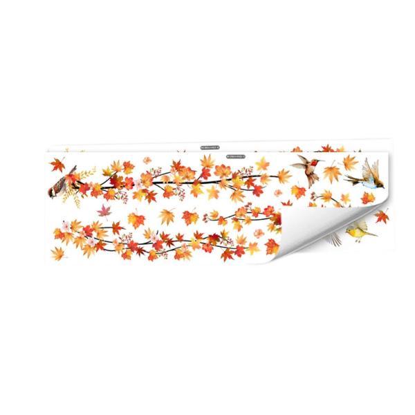 説明: [芸術的な秋のデザイン]: 手描きの秋の紅葉と優雅に垂れ下がる枝が.リビングルームや寝室の壁に温かみのある季節感を添え.居心地の良い自然をイメージしたフォーカルポイントを作り出します. [プレミアム素材]: 高品質のPVCで作られた...
