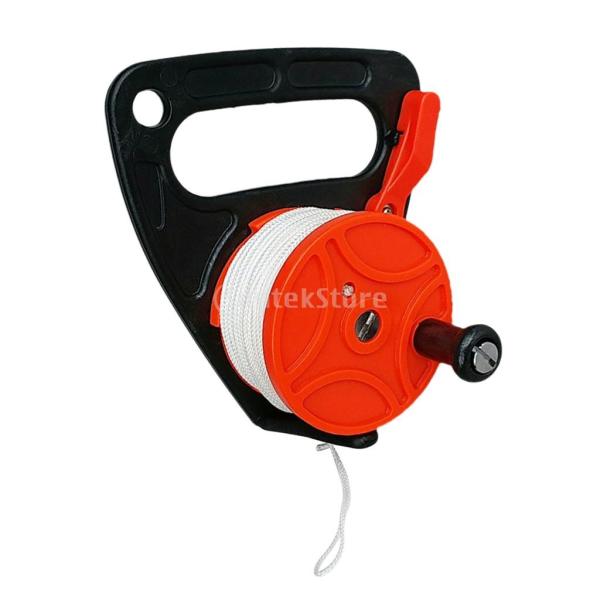 説明:46m / 150ftの強い白い線を持つ多目的スキューバダイビングレックSMBダイブリールラインコントロール用の親指/指ストッパーラインを引き戻すのを容易にするために大きなリールハンドルが取り付けられています軽量.ポータブル.耐久性....