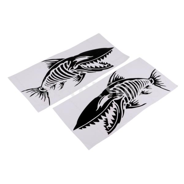 説明: 2つの大きな骨格の魚の骨のステッカーデ、クールで魅力的な防水性、自己接着性、非常に強く耐久性、ドックやトレーラーや塩水から鼓動を取る簡単に塗ることができます。底の白い紙を取り除き、滑らかで清潔で平らな場所に貼り付けてから、表面の透明...