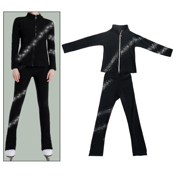 説明:女の子.女性.若者向けの高弾性ソフトスパンデックスポーラテックスケートトレーニングスーツパンツとジャケットセット肌にやさしく.サーマルフリースの裏地.サーマル.快適.そして肌にやさしい圧縮デザインはあなたの体の形を完璧に示しますが.タ...