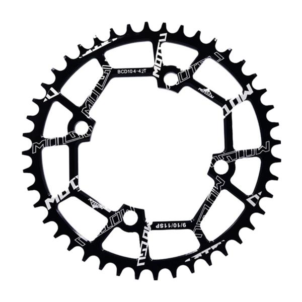 説明:デラックスナローワイドシングルスピード4アームチェーンリング.40/42/44//48/50 / 52Tチェーンリングチェーンホイールプレミアムアルミニウム合金CNC機械加工プロセスラウンドバイクチェーンリング-腐食.超軽量で高強度幅...