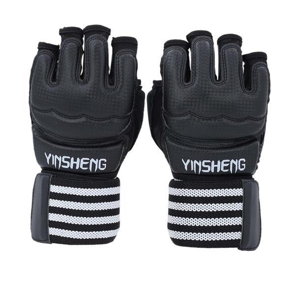 説明:素材:ハーフフィンガーキックボクシンググローブはPU製で.優れた扱いやすさ.耐摩耗性.耐引裂性などがあります.デザイン:ハーフミットグローブ.手のひらが中空で.優れた柔軟性があり.トレーニング中の発汗を防ぎます.調整可能:延長リストス...