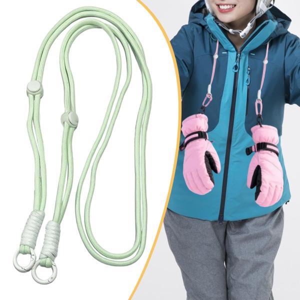 説明: [紛失防止]スキーグローブの紛失防止ストラップネックハンギングデザインにより.スキーグローブをしっかりと固定し.スキーやアウトドア活動中の紛失を防止します. [調節可能]スキーグローブのネックストラップは長さを簡単に調節可能(最大1...