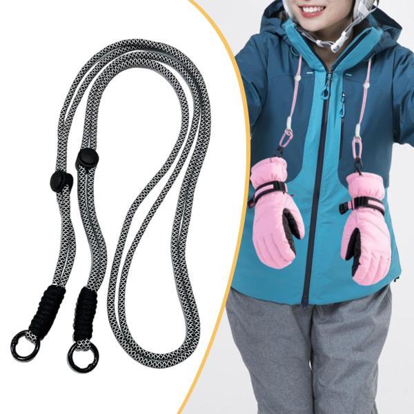 説明: [紛失防止]スキーグローブの紛失防止ストラップネックハンギングデザインにより.スキーグローブをしっかりと固定し.スキーやアウトドア活動中の紛失を防止します. [調節可能]スキーグローブのネックストラップは長さを簡単に調節可能(最大1...