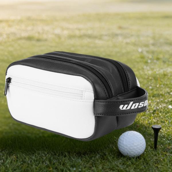 説明: [ポータブル]ゴルフボールキャリーバッグには便利なサイドリストストラップとハンドルが付いており.ゴルフコースに持ち運びしたり.バックパックに取り付けたりするのが簡単です. [大容量]貴重品ポーチには 2 つの大きなコンパートメントと...