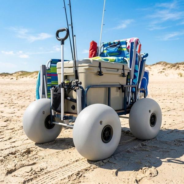 説明: [汎用性]16インチ(405×215mm)サイズなので.ビーチカート.カヤック.サーフボードトロリー.キャンプワゴンなど.幅広い用途に適しています. [素材]PVC製で.このホイールは耐摩耗性.耐パンク性に優れており.砂地や悪路での...