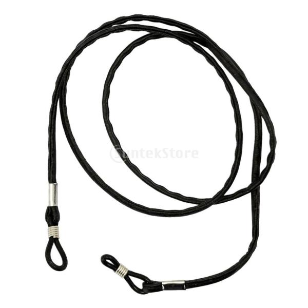 説明:ファッション眼鏡/サングラス黒PUレザーロープあなたの老眼鏡、眼鏡、サングラスなどを落とさないように飾るためのパーフェクト材質：合金、PUレザーそれはまた、ピースネックレスチェーンです。 総丈：約67cm / 26.38inch、幅：...