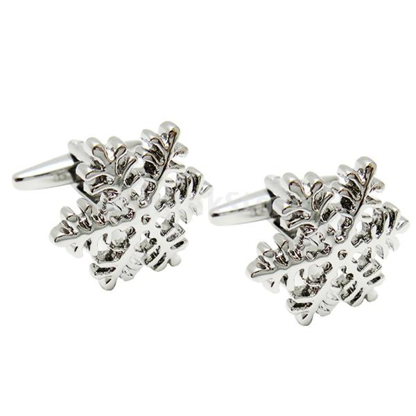 説明:材質:真ちゅう直径約. 19mm /0.75インチ冬のクリスマスをテーマにしたシルバーブラスのユニークなクリスマススノーフレークカフリンクス.結婚式.フォーマルまたはビジネスの服装.最高の男.花婿.父.上司.ボーイフレンド.夫またはお...