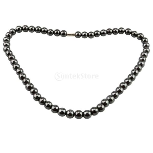 説明:手作りラウンド磁気ブラックビーズネックレスママ、おばあちゃん、ガールフレンド、恋人などに最適なギフト場合：結婚式、婚約、誕生日、パーティーなど。 長さ：約46cm / 18.11インチ材質：マグネットパッケージに含まれるもの: 1ピー...