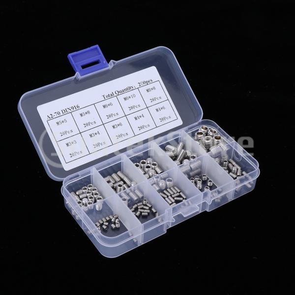 説明:高品質のステンレススチール製で、丈夫で実用的です。 加工硬化表面は高強度の耐荷重性ねじを提供し、容易に滑り落ちないであろう。 主に精密機械、ベアリング、電子製品、ロック、ライト修理などに使用されます。  10種類のサイズと200個のヘ...