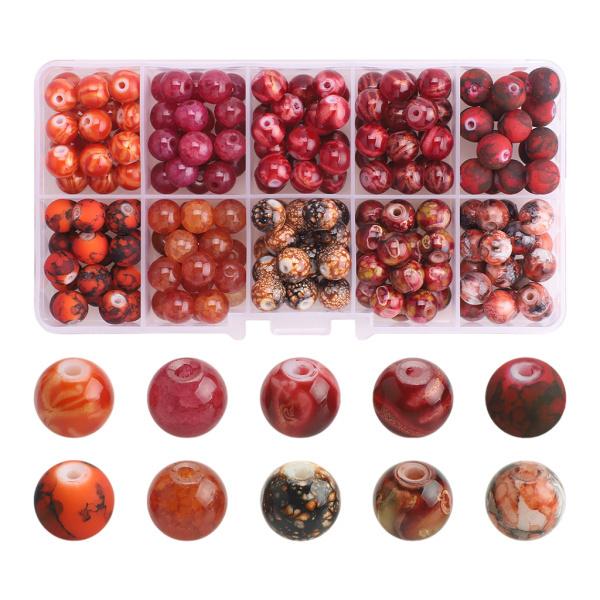 説明:DIYクラフトのニーズに合わせて約200個のグラデーションカラーガラスビーズ.ビーズサイズ:直径約8mm.収納ボックス付き.ガラス製で.DIYネックレス.ブレスレット.イヤリング.その他のジュエリー作りに適しています.ネックレス.イヤ...