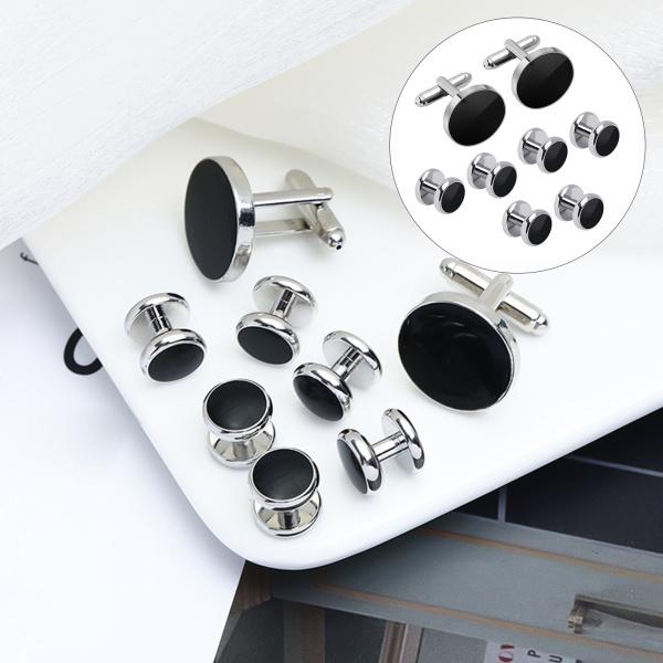 説明:クラシックでパーソナライズされたブラック/シルバースタイルのカフリンクスは.どんな色のシャツやネクタイにもマッチし.時代遅れになることはありません.高品質の真ちゅう素材でできており.錆び.引っかき傷.腐食.汚れに強く.耐久性があり頑丈...