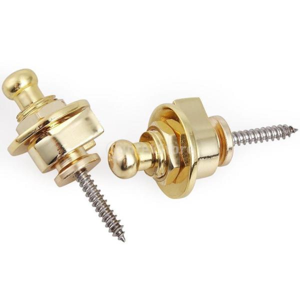 説明： 材質：メタルアイアン長さ：50ミリメートルカラー：ゴールド電気guita /エレキベース用スーツ straploから締め付けナットをリリース、ギター上のピンにネジピンが締め付けられていることを確認し、その後straploボタンにスト...