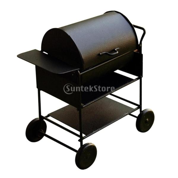 説明:ニースの比率、耐久性のある黒の仕上げと高品質の金属材料で作られた、1/12ドールハウスアクセサリー正方形のオーブンカバーは開閉でき、車輪は動くことができます。可動式グリル、車輪、ヒンジ付きフタを含む人形の家の屋外ガーデンアクセサリーの...