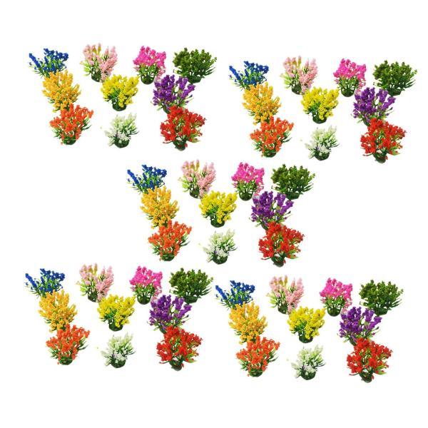 説明: diyミニチュアカラフルなフラワークラスター]:このミニチュアフェアリーガーデンの装飾により.明るくカラフルなフラワークラスターを備えた独自のミニチュアランドスケープを作成できます.愛好家やクラフト愛好家に最適[静的フラワークラスタ...