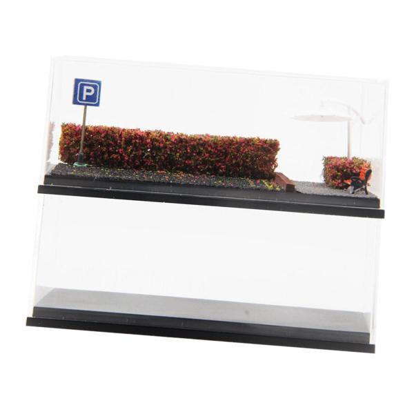 説明: [リアルなシーン]: 背景シーンモデルには.椅子.低木.道路標識などのアクセサリーが付属しており.ダイナミックなジオラマを作成できます.1:64の車モデルのディスプレイや人形のフィギュアに適しています. [コンパクトサイズ]: ケー...