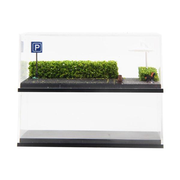 説明: [リアルなシーン]: 背景シーンモデルには.椅子.低木.道路標識などのアクセサリーが付属しており.ダイナミックなジオラマを作成できます.1:64の車モデルのディスプレイや人形のフィギュアに適しています. [コンパクトサイズ]: ケー...