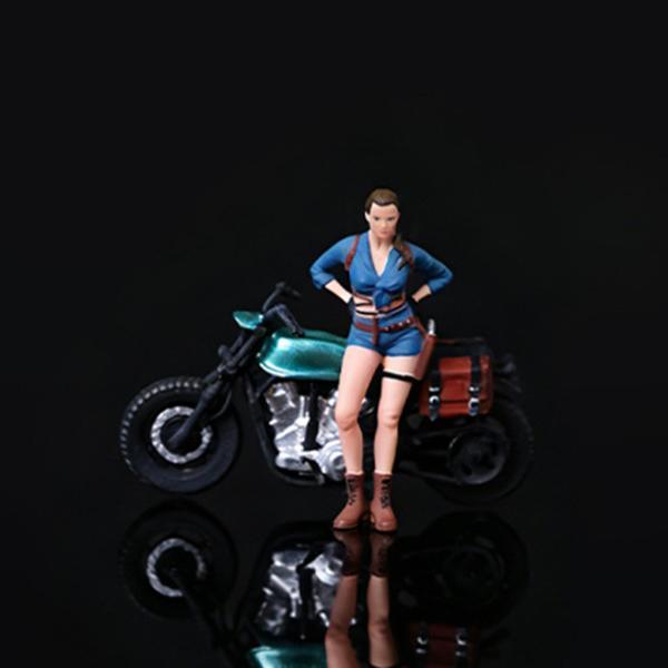 説明: [リアル]精巧な女性フィギュアとバイクが特徴で.ミニチュアシーンに躍動感とリアリティをもたらします. [スケール]1:64スケールで設計されており.駐車場.街並み.ジオラマモデルの展示に最適です. [品質]プレミアム樹脂を使用し.精...