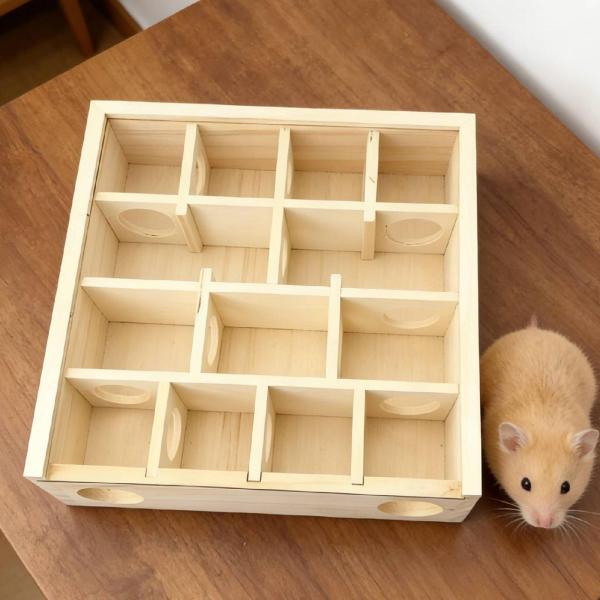 【天然素材】: 厳選された高品質な天然木材を使用した小動物用品で、ペットが安全にかじることができ、歯の健康維持にも役立ちます。【知育機能】: 複雑な内部構造を持つハムスター用知育玩具として設計されており、ペットの好奇心を刺激し、運動不足やス...