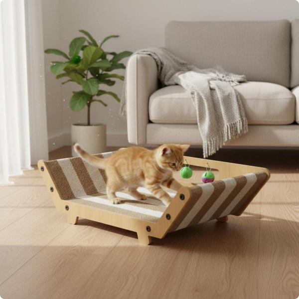 【製品タイプ】: ソファ型猫の爪とぎとぎとして使えるペット用品で、リラックススペースと爪とぎスペースをひとつにまとめた設計です。【主な機能】: 猫がな姿勢で爪を研げるだけでなく、猫ソファのように寝転んだり体を伸ばしたりしやすい形状です。【特...
